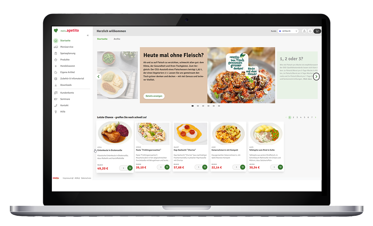 Neue Bestellsysteme für Ihren Mahlzeitendienst | apetito